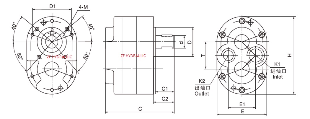 Hydraulic Oil Pump Gear Pump Pump CB-B10 Low Pressure Oil Pump Aluminum ...