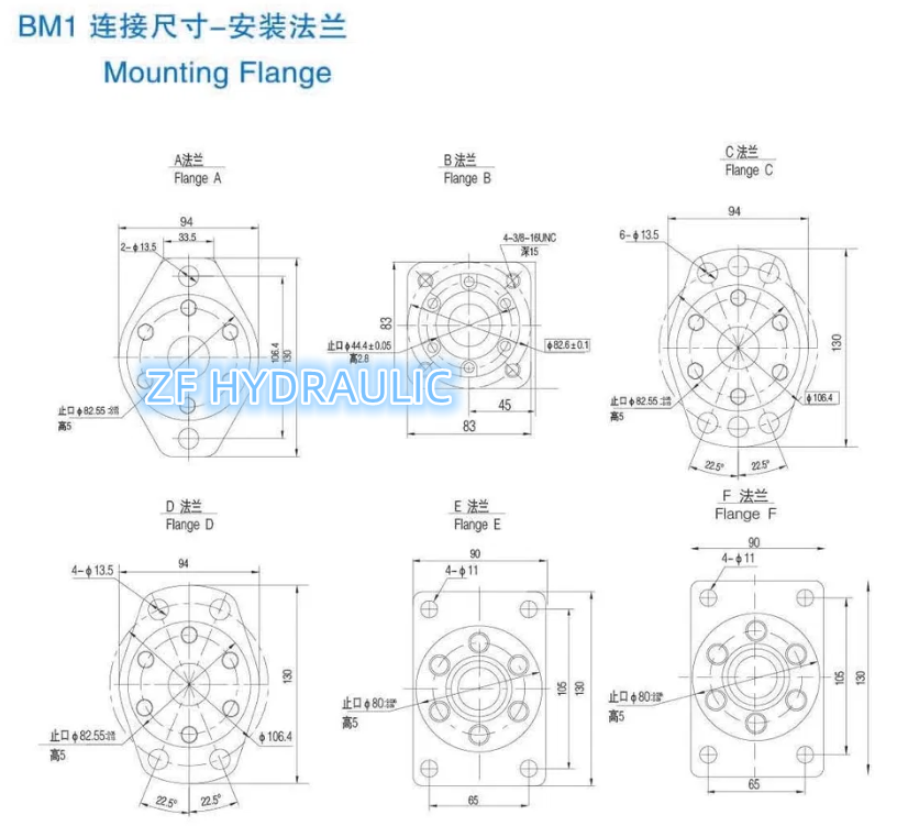 Hydraulic orbital motor BM1-50 BM1-60 BM1-80 BM1-100